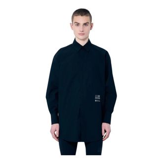 Maison Margiela Logo-Print Stretch-Hemd - - Shirts - Herren - Schwarzk - L