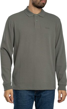 HUGO BOSS Petempesto Langarm-Poloshirt, Grau