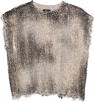 Avant Toi distressed vest - Nude