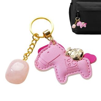 Generic Porte-cl&eacute;s pour sac &agrave; main, ann&eacute;e du cheval 2026, porte-cl&eacute;s en cuir synth&eacute;tique, pendentif cheval | pour hommes, femmes, gar&ccedil;ons, filles, jeunes, ado