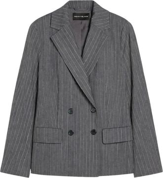 Pennyblack Femme, Vestes, Gris, Taille: 44 FR Blazer Crois&eacute; &agrave; Rayures Tennis