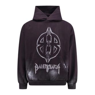 Balenciaga Ikonic Print Kapuzenpullover - - Sweatshirts & Hoodies - Herren - Schwarzk - XS