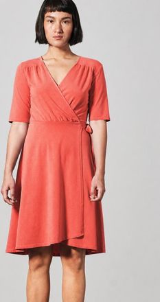 Hempage Hempage Damen vegan Wickelkleid Aus Hanf Und Baumwolle Orange