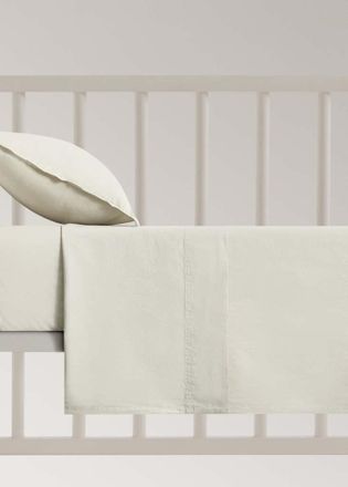 Mango Drap plat berceau en coton lav&eacute; double surpiq&ucirc;re vert pastel - Home - 100x150cm - MANGO HOME