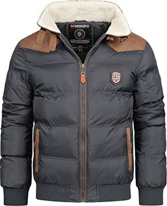 Geographical Norway ABRAMOVITCH MEN - Manteau Chaud Capuche Fourrure - Veste Chaude Homme - Blouson Manches Longues Doublure Coupe Vent Hiver - Parka Hommes Style Casual 