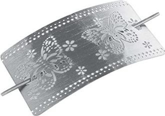 Douceur d'Intérieur Weiche Innenraffhalter Brosche 9 x 17,5 cm Metall Patina Epica grau/Silber