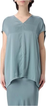 Rick Owens Femme, Blouses et Chemises, Bleu, Taille: 38 FR Chemisier décontracté col V