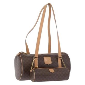 Celine Sac &agrave; main Vintage Macadam Canvas Pre-owned - Femme - Pre-owned - Brun - Taille: ONE Size