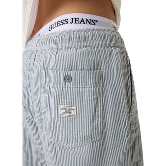 Guess Pantalon &agrave; rayures en coton et lin