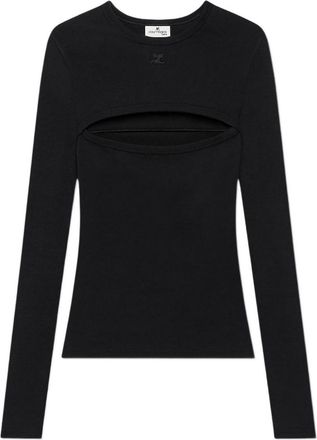 Courr&egrave;ges Pull Col Rond - Noir