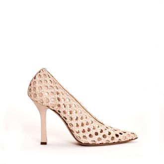 Casadei Femme, Chaussures, Beige, Taille: 37 EU Escarpins en cuir tress&eacute;