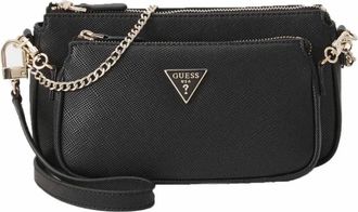 Guess Femme, Sacs, Noir, Taille: ONE Size Noelle II Sac bandouli&egrave;re double pochette