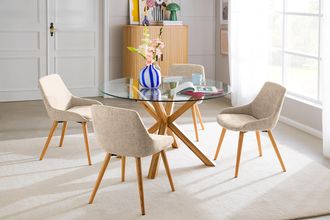 Mørteens home24 Polsterstuhl Lakins 2er-Set 52 x 81 x 57cm Beige/Beige