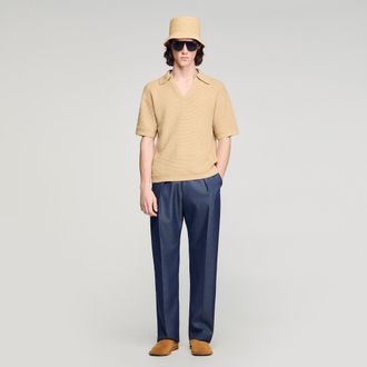 Sandro Poloshirt in Jute-Optik