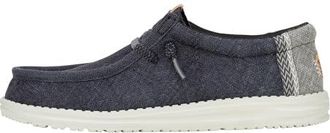 HeyDude Wally Jute - Chaussures pour Hommes - Baskets avec Semelles Confortables - Style Mocassin, Black/Granite Grey, 44