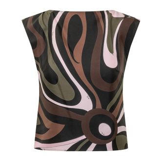Pucci Seidentwill-Oberteil - - Tops - Damen - Mehrfarbig - M