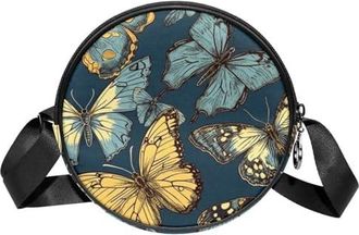 Generic Sac &agrave; bandouli&egrave;re rond pour femme, petit sac &agrave; bandouli&egrave;re color&eacute; avec fermeture &eacute;clair, bretelles r&eacute;glables, sac &agrave; main rond d&eacute;contract&eacute; pour femmes 