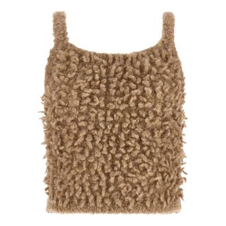 PESERICO &Auml;rmelloses Oberteil mit eckigem Ausschnitt - - Tops - Damen - Beige - L