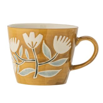 Bloomingville CREATIVE COLLECTION Tangier Tasse, Orange, Steingut, T9,5xH8 cm, 255 ml