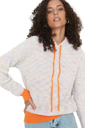 Trendyol Trendyol Damen Kapuzenpullover mit Farbverlauf Sweatshirt, Natur, M