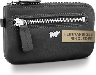 Braun B&uuml;ffel Schl&uuml;sseletui aus echtem Rindsleder Golf 2.0 - Kleine Schl&uuml;sseltasche f&uuml;r Herren & Damen mit Rei&szlig;verschluss & 2 Schl&uuml;sselringen - Zeitlos klassisches 