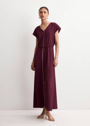 Mango Kleid mit G&uuml;rtel kirschrot - Damen - XS - MANGO