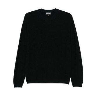 Emporio Armani Wollmischung Rundhals-Pullover - - Knitwear - Herren - Blau - M