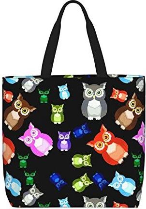 Generic Sac Fourre-Tout Motif Hibou Sac &Agrave; Dos Lavables Avec Poign&eacute;es Sacs &Agrave; Main, Pour &Eacute;cole, Burea, Filles, Femmes