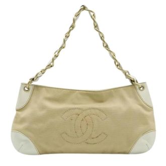 Chanel Pre-owned Vintage Canvas Schultertasche - - Pre-owned - Damen - Beige - ONE SIZE