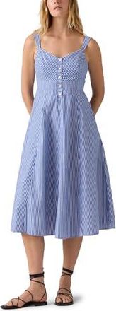 Levi's Femme Robe mi-Longue Ravina Annika Stripe Nautical Blue Blue L