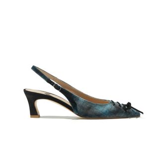 Scarosso Tartan Samt Mules - - Shoes - Damen - Grau - 35 EU