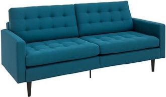 HOMCOM Canap&eacute; Convertible 3 Places Design Contemporain Dossier inclinable ind&eacute;pendamment 3 Positions Lin Bleu Canard