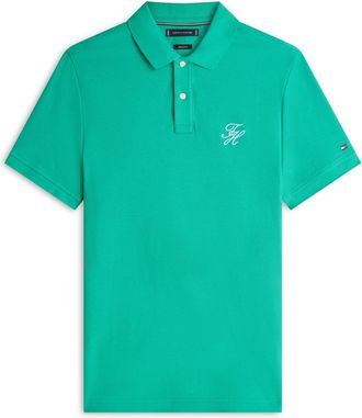 Tommy Hilfiger Poloshirt aus einem Baumwoll-Mesh mit Monogramm-Stickerei, Regular Fit in