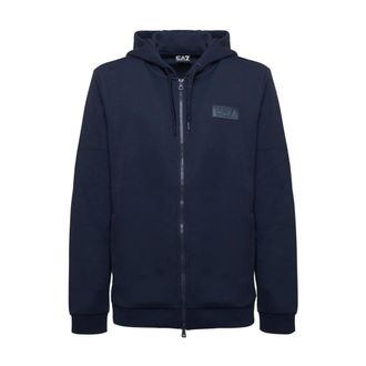 Emporio Armani Zip-Hoodie-Sweatshirt mit Logo - - Sweatshirts & Hoodies - Herren - Blau - 3XL