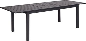 Beliani Gartentisch Dunkelgrau Aluminium Rechteckig 180x90 cm Ausziehbar 240x90 cm f&uuml;r 8 Personen Latten-Optik Modern Outdoor Terrasse Ausziehtisch