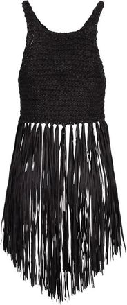 Philosophy di Lorenzo Serafini Femme, Maillots de bain, Noir, Taille: 36 FR Woven Knit Fringe Hem Tank Top