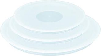 T-fal Ingenio Kunststoffdeckel 3-tlg. Set, 16/18/20 cm, kompatibel mit Ingenio Topf und Pfannensets, platzsparende Aufbewahrung, gefriergeeignet, spülmaschi