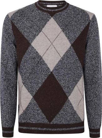 Ballantyne Homme, Pulls, Multicolore, Taille: M Pull Ras du Cou Motif Argyle
