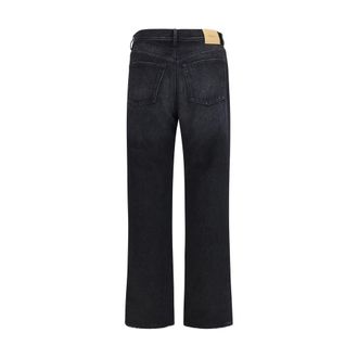 Fendi Mens Black Cotton Straight-Leg Jeans Clothing