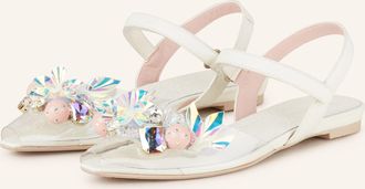 Ras Sandalen Mit Schmucksteinen weiss