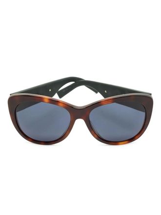 Dior lunettes de soleil Inedite &agrave; monture papillon en cristal - Marron