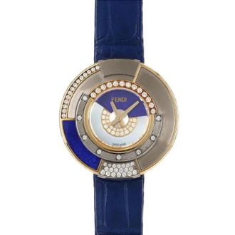 Fendi Pre-owned Policromia Yellow Gold Quartz - Femme - Pre-owned - Bleu - Taille: ONE Size