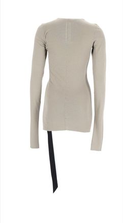 Rick Owens Womens Long-Sleeved Basic T-Shirt Grey Cotton T-Shirts And Polos