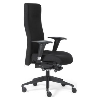 Rovo B&uuml;rostuhl Chefsessel ROVO XP Basic 1470, Ergonomischer Drehstuhl mit dynamischer R&uuml;ckenlehne, Stoff schwarz