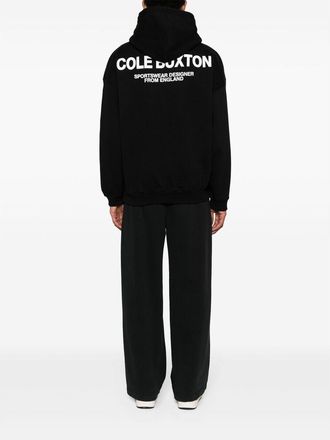 Cole Buxton Logo-Print Cotton Hoodie - Black