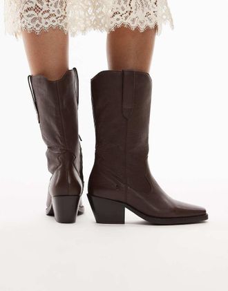 Bronx Cassi-dy - Bottes en cuir style western - Grain de caf&eacute;-Brown