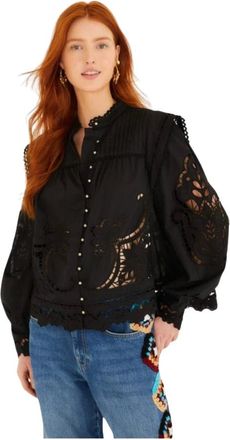 Farm Rio Farm Rio, Femme, Blouses et Chemises, Noir, Taille: 36 FR Blouse Richelieu