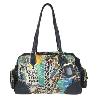 Prada Pre-owned Tessuto Nylon Leather Logo Tote Bag - Femme - Pre-owned - Multicolore - Taille: ONE Size