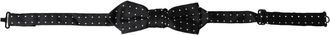 Dolce & Gabbana Black Silk Polka Dot Adjustable Neck Men Papillon Bow Tie