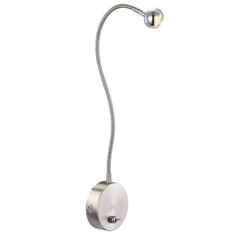 Globo Lighting Hochwertige LED Wandleuchte nickel matt, satiniert chrom 3W Globo SERPENT 24109W